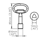 1004-24 EMKA Triangular 10mm Key — Steel City Supply