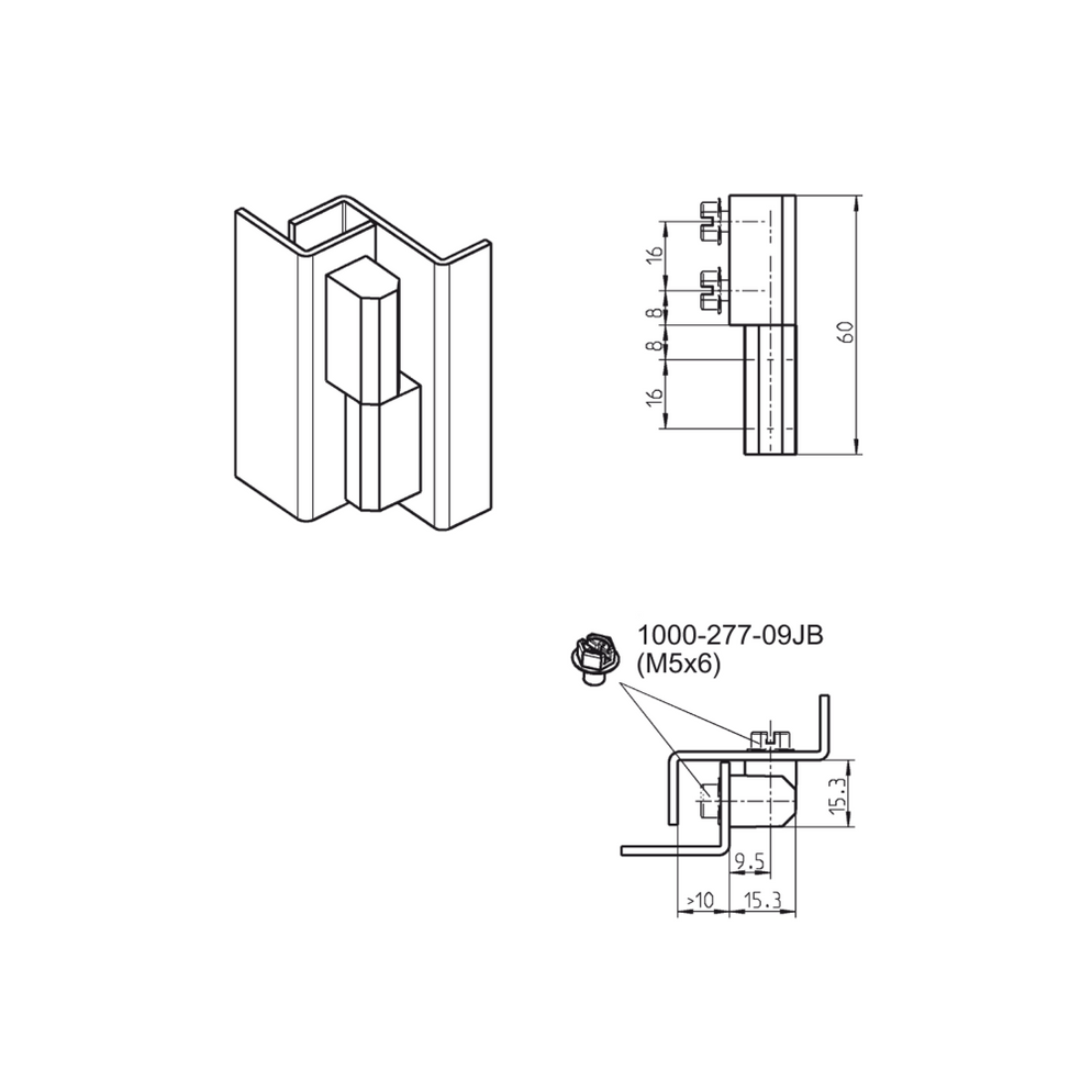 1079-U4 EMKA Screw-On Lift-Off Hinge — Steel City Supply