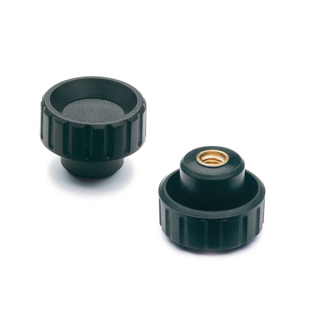 6522 BT.20 B-M6 Elesa Fluted Grip Knob w/ Brass Threaded Boss M6 ...